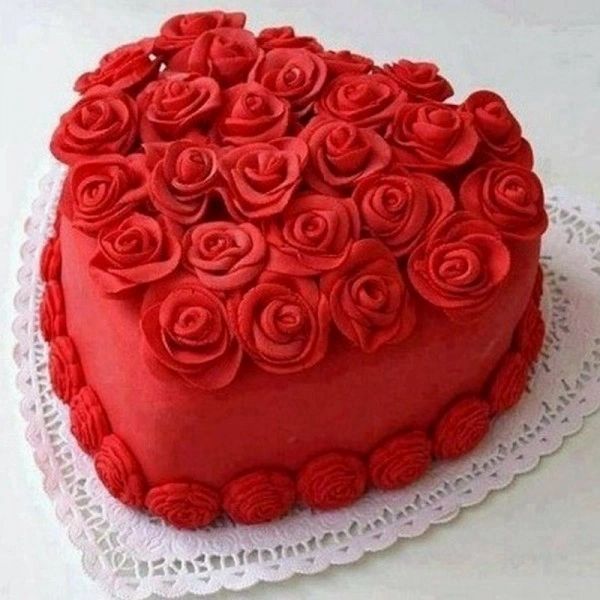 ROSE HEART SHAPE CAKE | Available Free Home Delivery, all at your ...